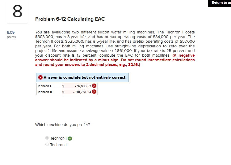Solved Problem 6-12 Calculating EACYou are evaluating two | Chegg.com Solved Problem 6-12 Calculating EACYou are evaluating two | Chegg.com