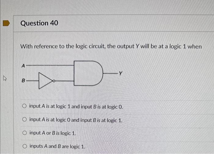 Solved With reference to the logic circuit, the output Y | Chegg.com