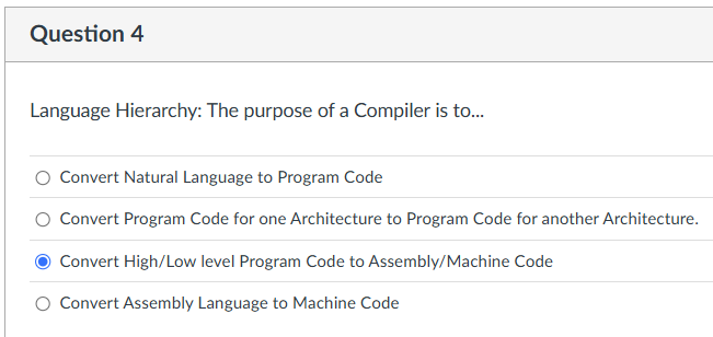 Solved Question 4Language Hierarchy: The purpose of a | Chegg.com