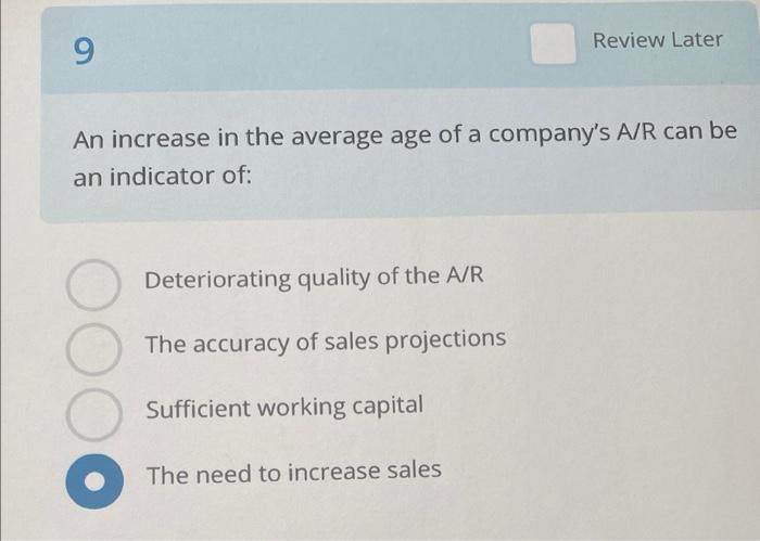 Solved Review Later An increase in the average age of a | Chegg.com