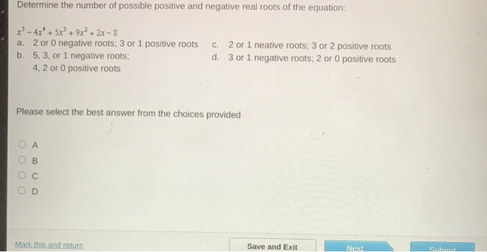 Solved Determine the number of possible positive and | Chegg.com
