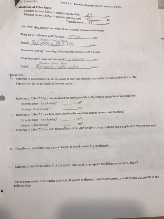 lett Calculation of Pulse Speed Distance between | Chegg.com