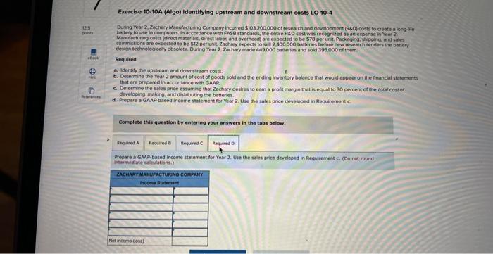 Solved Exercise 10-10A (Algo) Identifying upstream and | Chegg.com