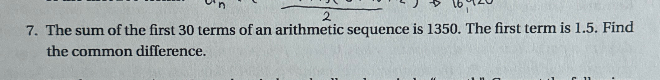 Solved The Sum Of The First 30 ﻿terms Of An Arithmetic