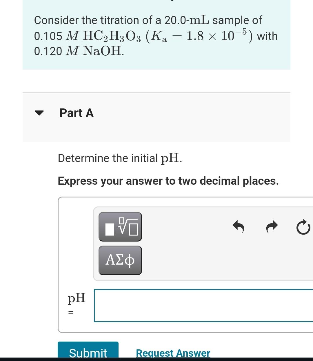 Solved Part E Determine the pH at the equivalence point. | Chegg.com