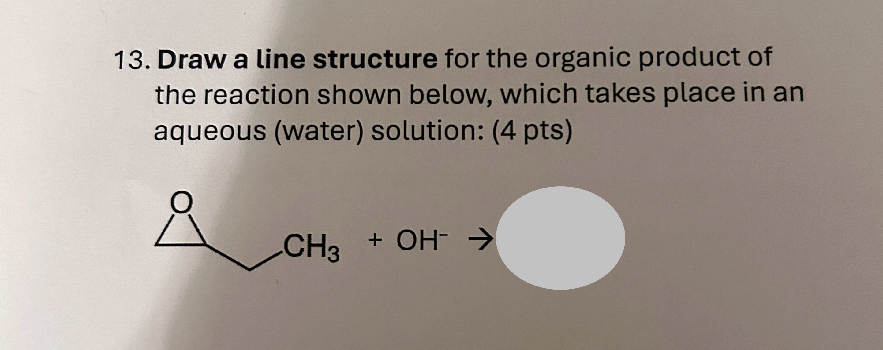 Solved Draw a line structure for the organic product of the | Chegg.com