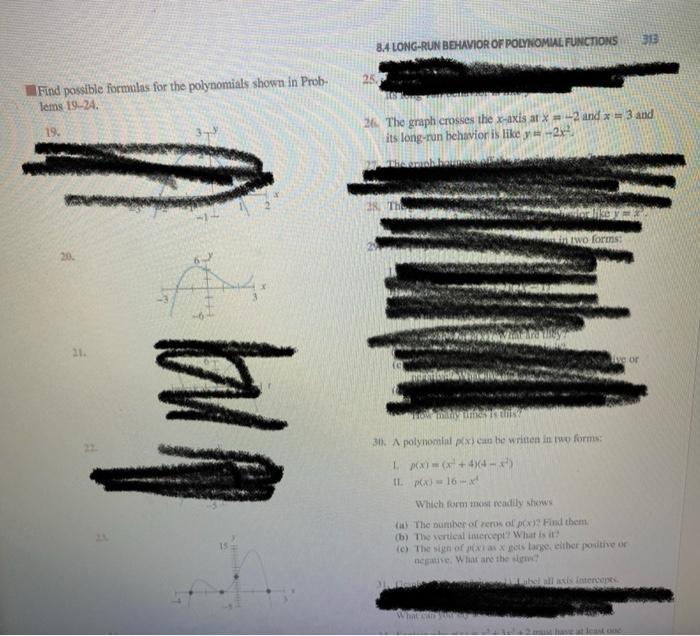 Solved 84 LONG-RUN BEHAVIOR OF POLYNOMIAL FUNCTIONS Find | Chegg.com