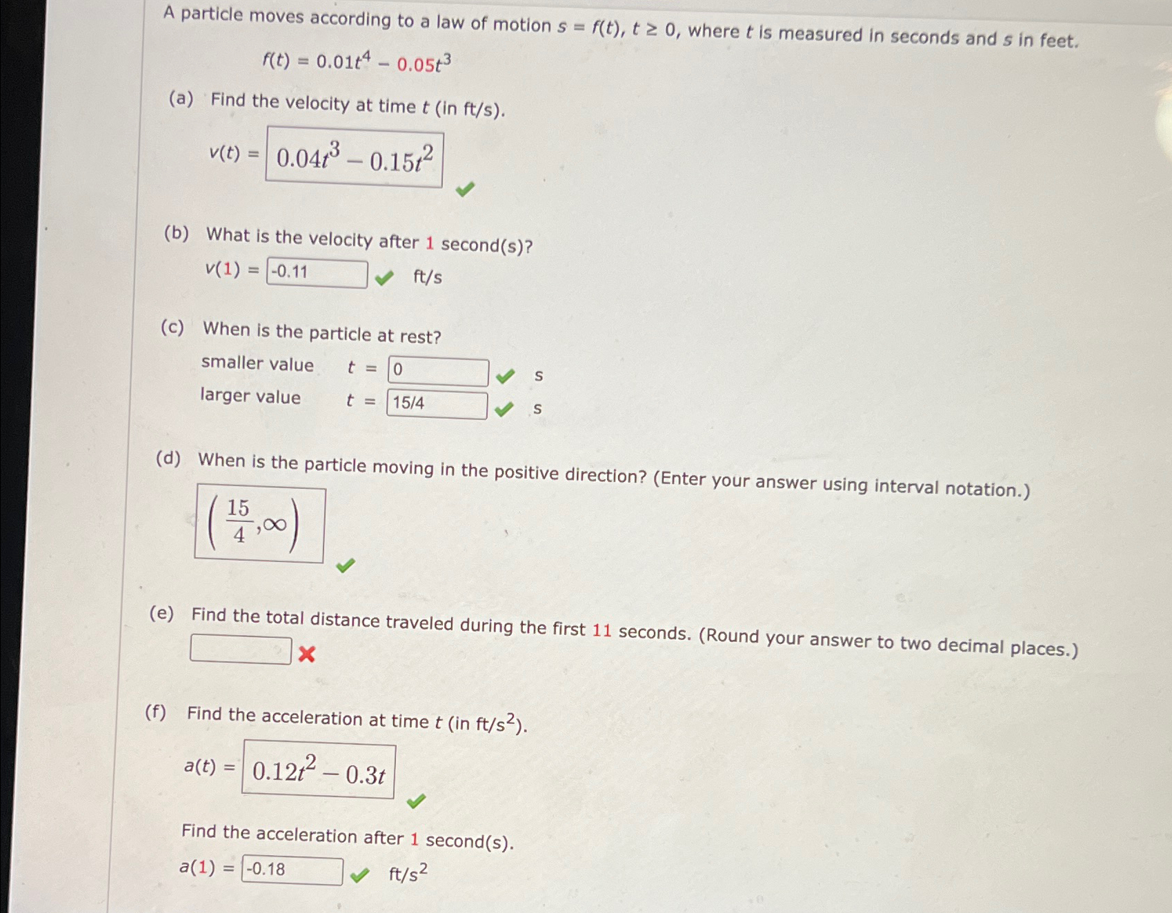 Solved A particle moves according to a law of motion | Chegg.com