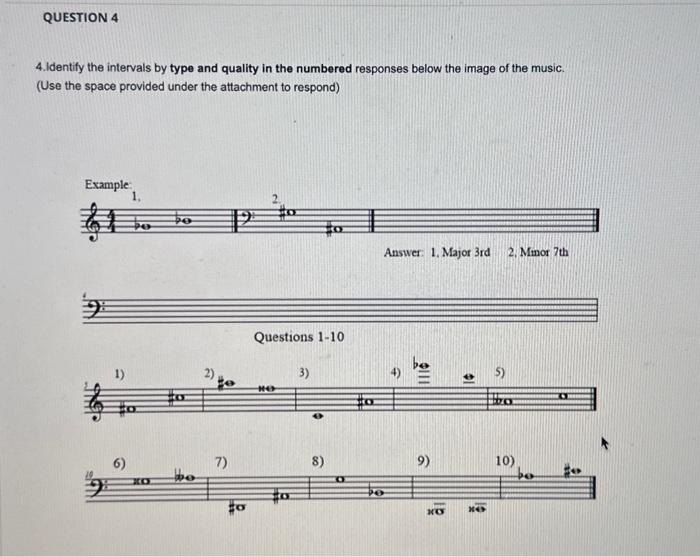 4.Identify the intervals by type and quality in the | Chegg.com