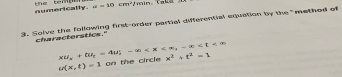 Solved Solve the following first-order partial differential | Chegg.com