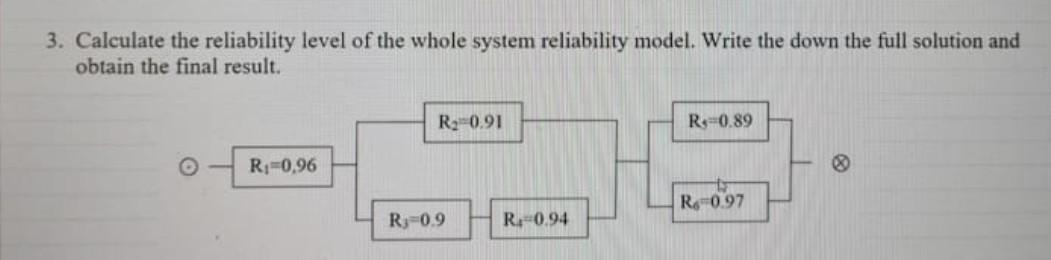 Solved 3. Calculate the reliability level of the whole | Chegg.com