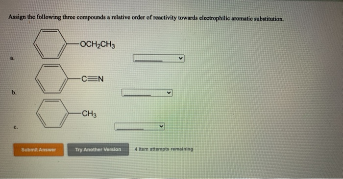 Solved Assign the following three compounds a relative order | Chegg.com Solved Assign the following three compounds a relative order | Chegg.com