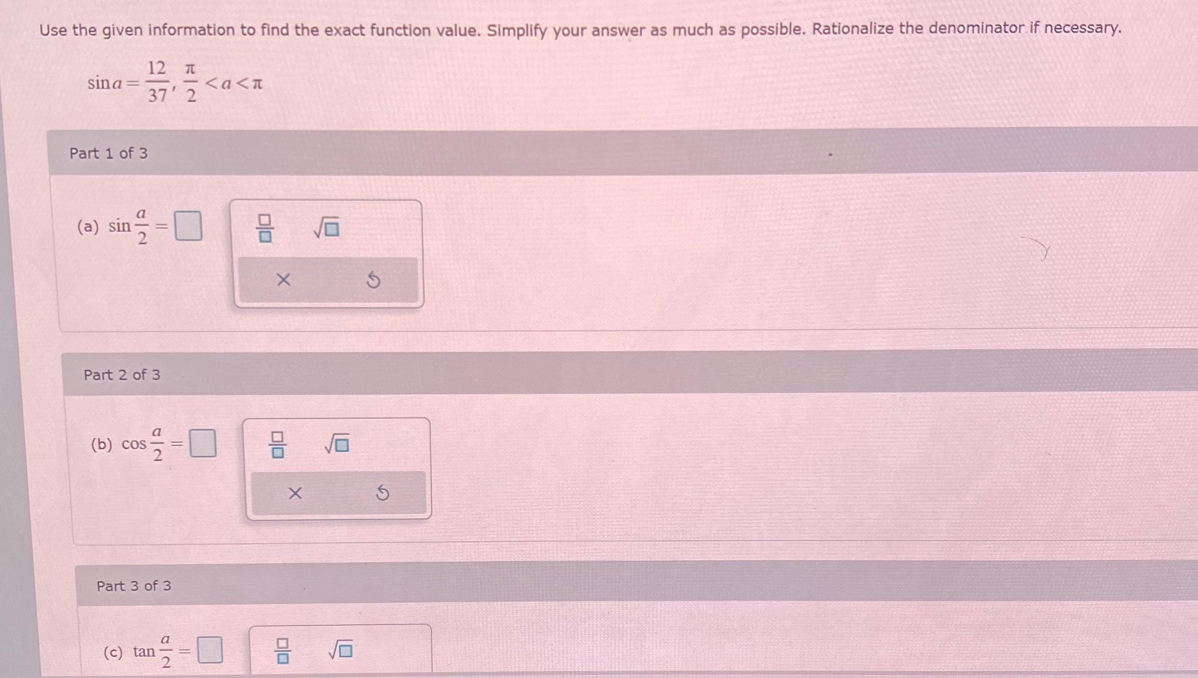 Solved Use The Given Information To Find The Exact Function 7537