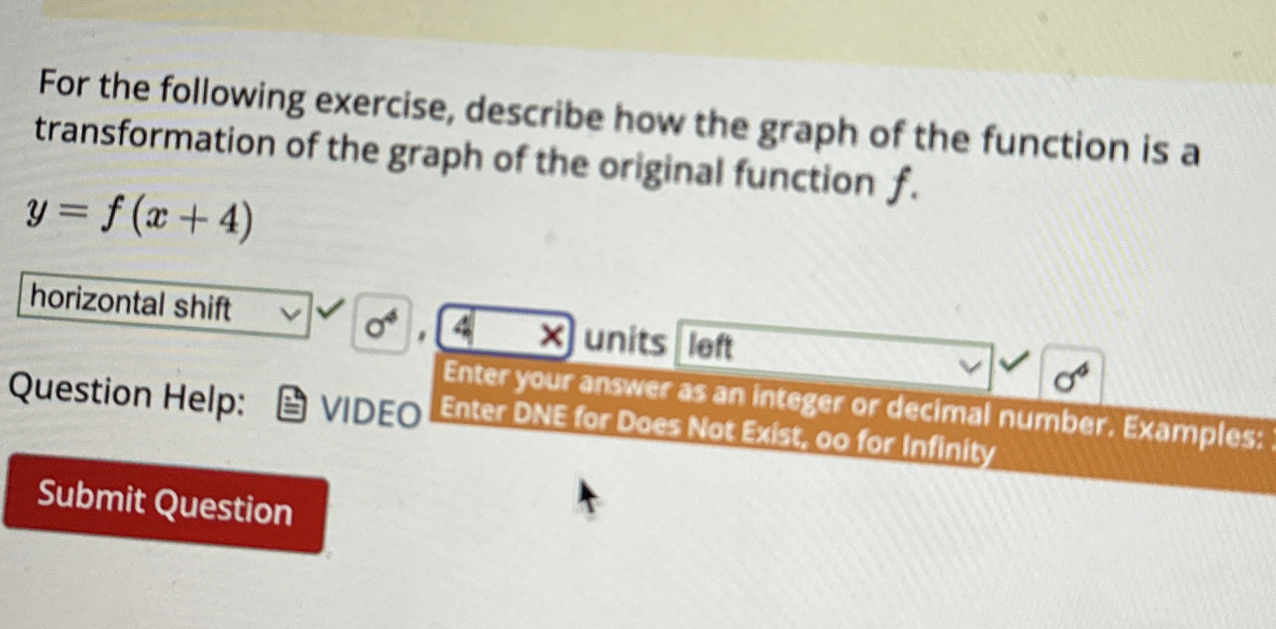 Solved For the following exercise, describe how the graph of | Chegg.com