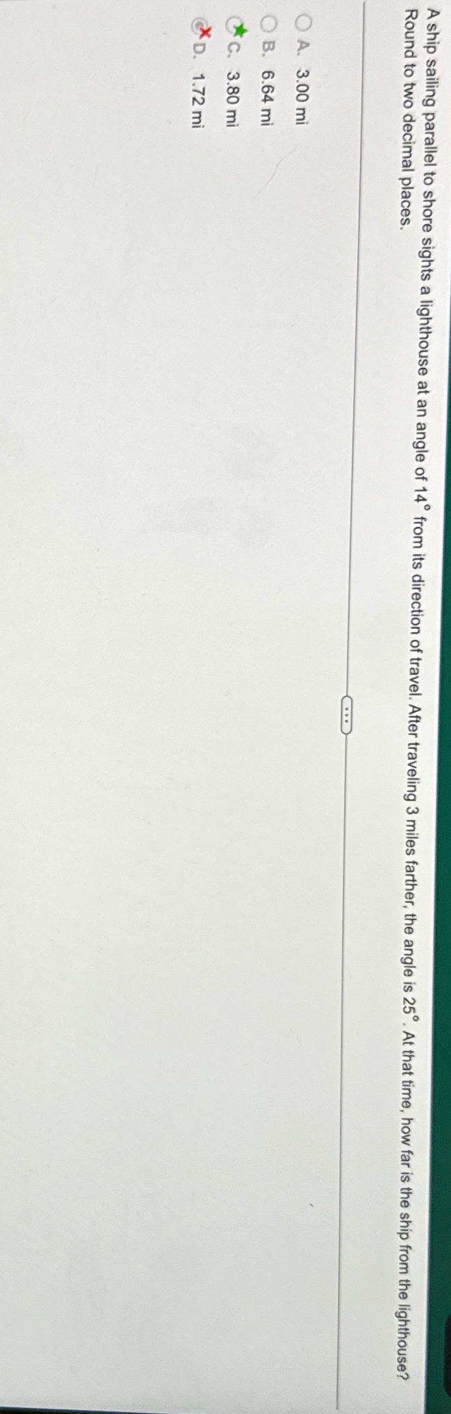 Solved A ship sailing parallel to shore sights a lighthouse | Chegg.com