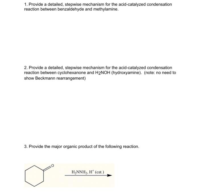 Solved 1. Provide a detailed, stepwise mechanism for the | Chegg.com