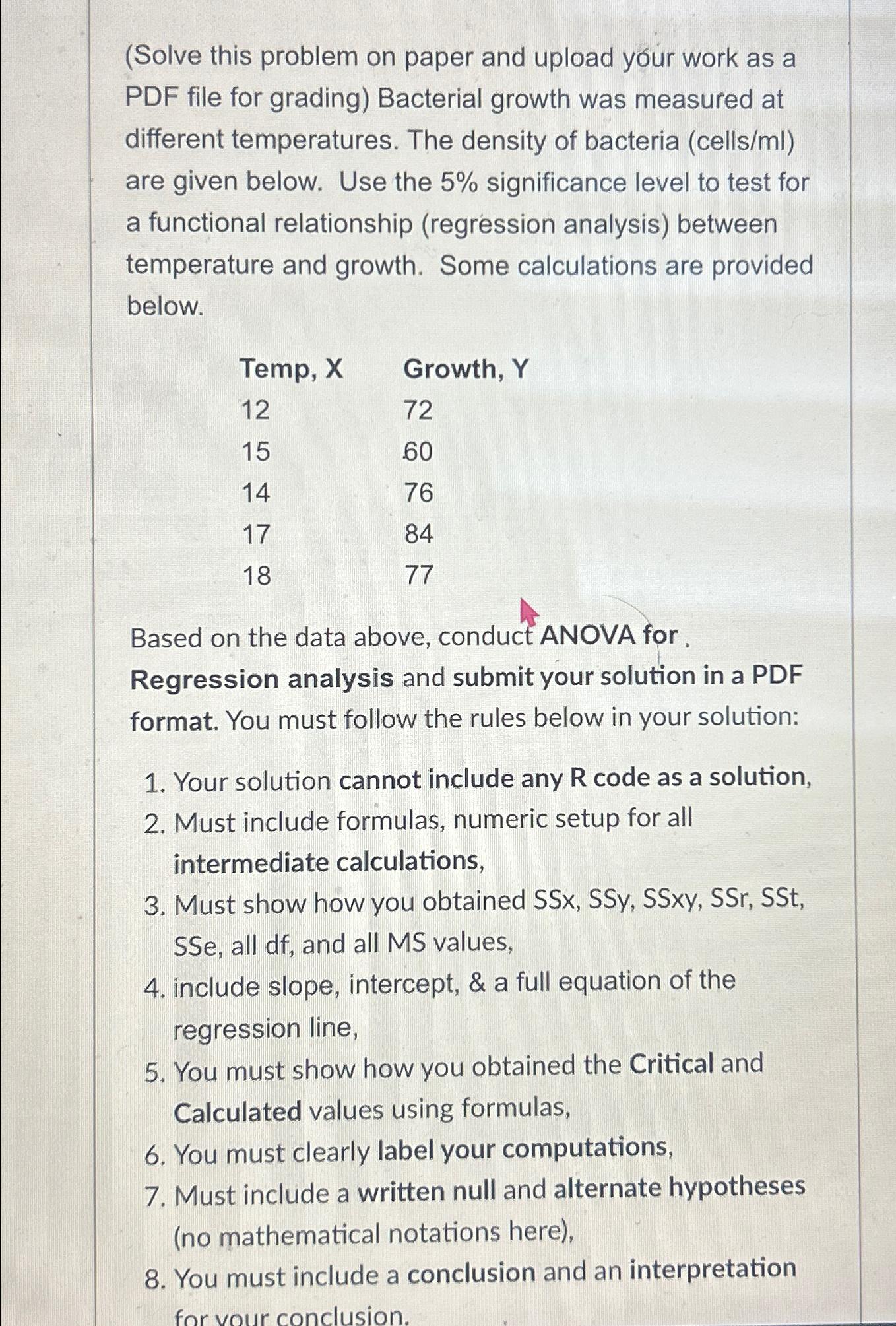 Solved (Solve this problem on paper and upload your work as | Chegg.com