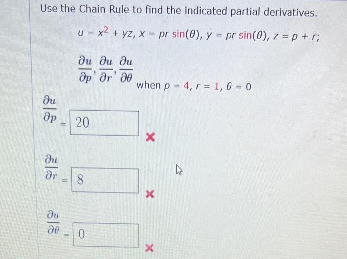 Solved Use the Chain Rule to find the indicated partial | Chegg.com
