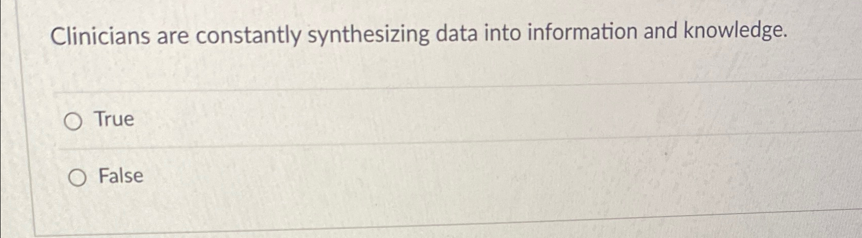 Solved Clinicians are constantly synthesizing data into | Chegg.com