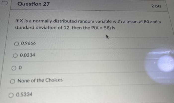 Solved If X is a normally distributed random variable with a | Chegg.com