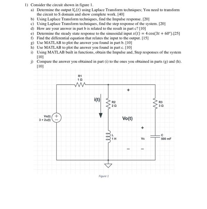 Solved 1) Consider the circuit shown in figure 1. a) | Chegg.com