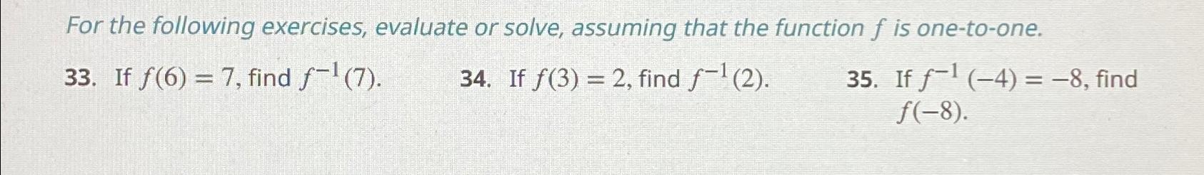 Solved For the following exercises, evaluate or solve, | Chegg.com
