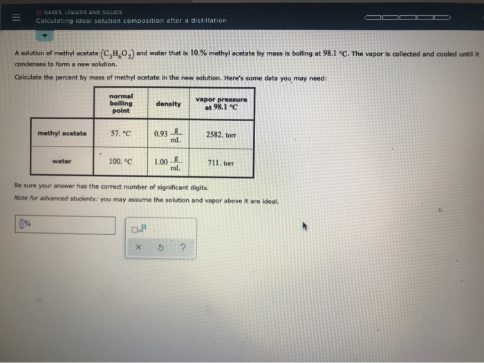 Solved GASES, LIQUIDS AND SOLIDS Calculating ideal solution | Chegg.com