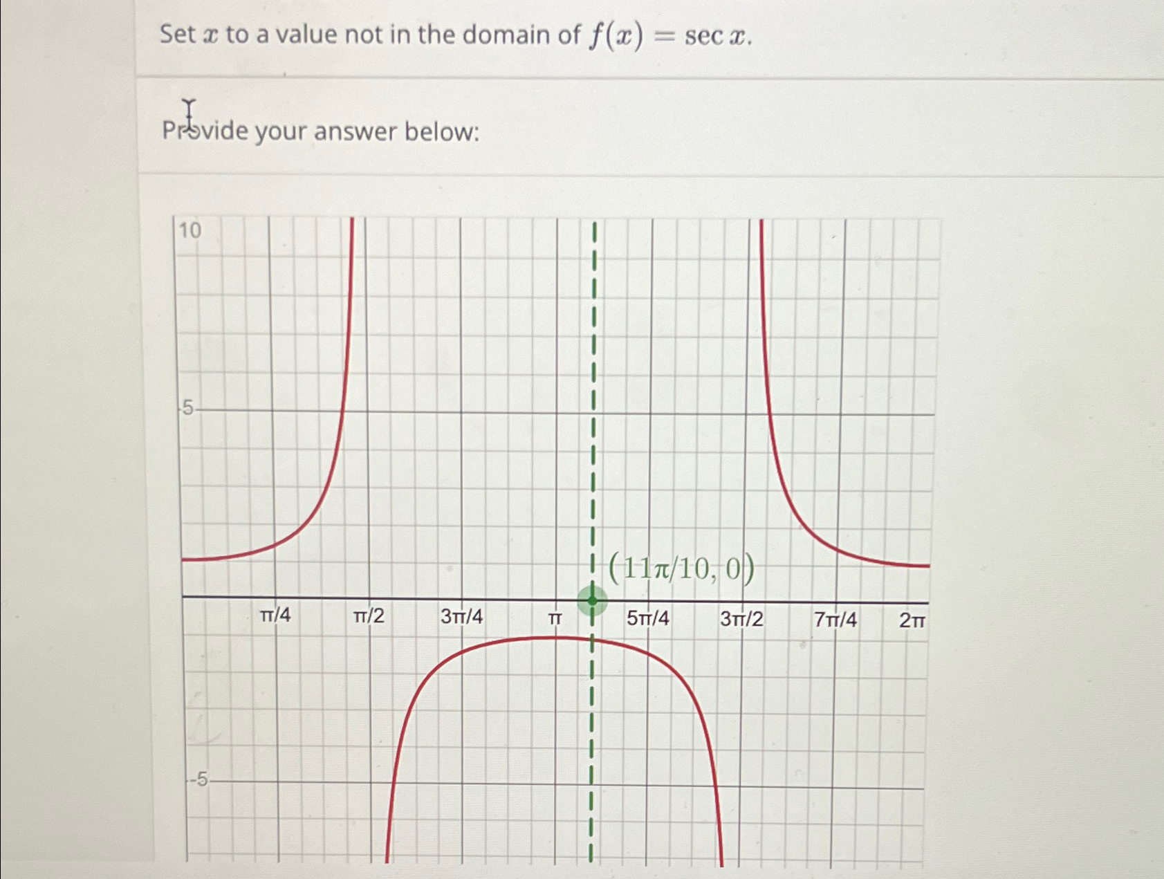 Solved Set x ﻿to a value not in the domain of | Chegg.com