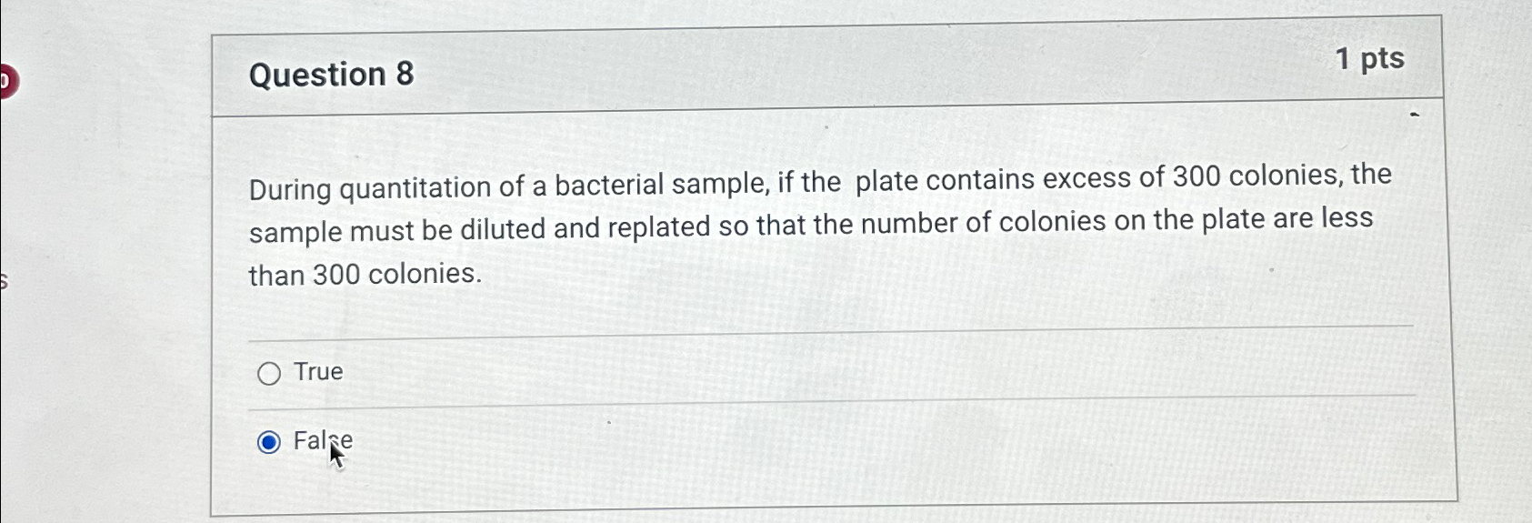 Solved Question 81 ﻿ptsDuring quantitation of a bacterial | Chegg.com