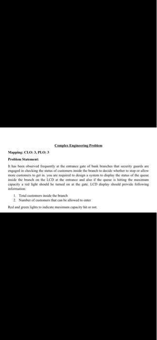 Solved Mapping: CLO: 3, PLO: 3 Preblem Featement: Is has | Chegg.com