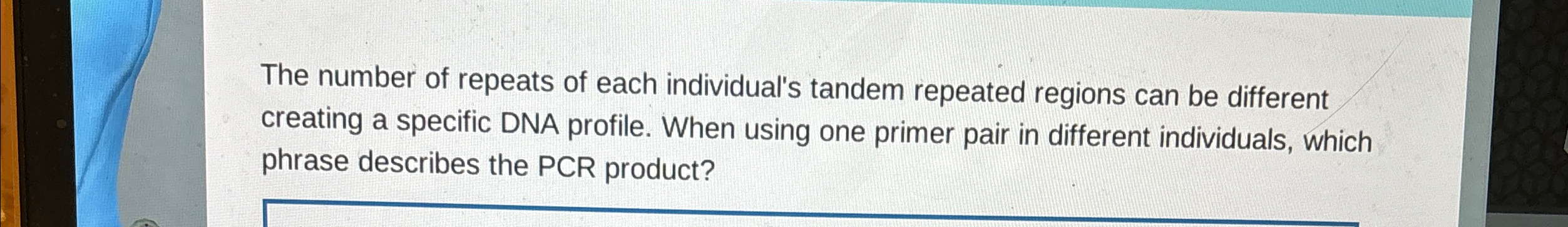 Solved The number of repeats of each individual's tandem | Chegg.com