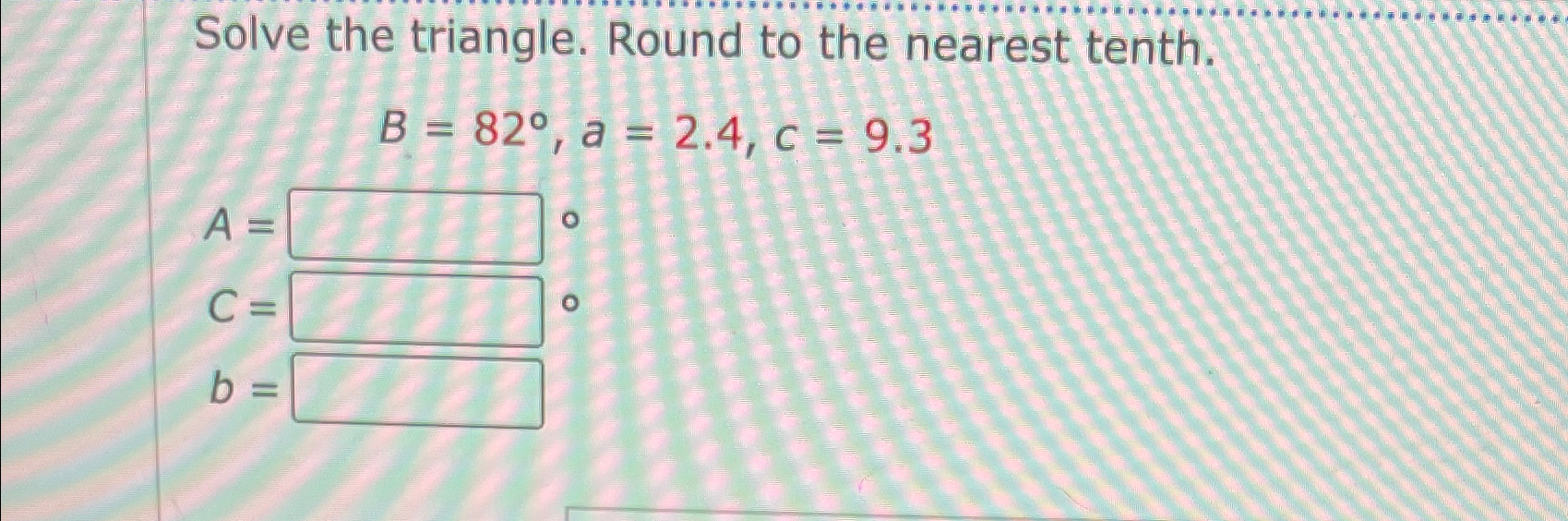 Solved Solve the triangle. Round to the nearest | Chegg.com