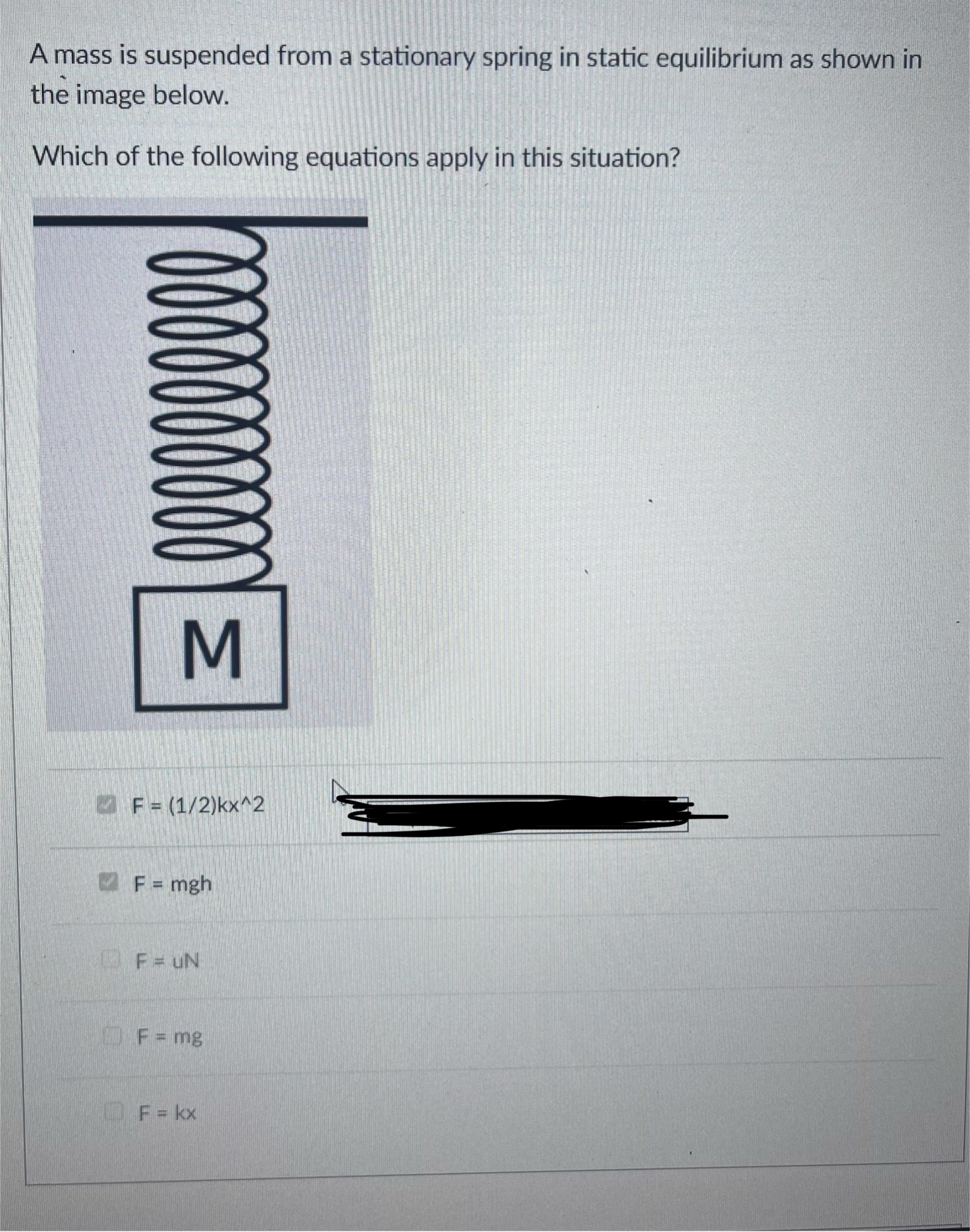 Solved A mass is suspended from a stationary spring in | Chegg.com