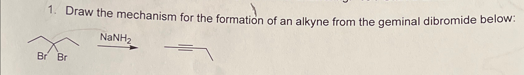 Solved Draw the mechanism for the formation of an alkyne | Chegg.com