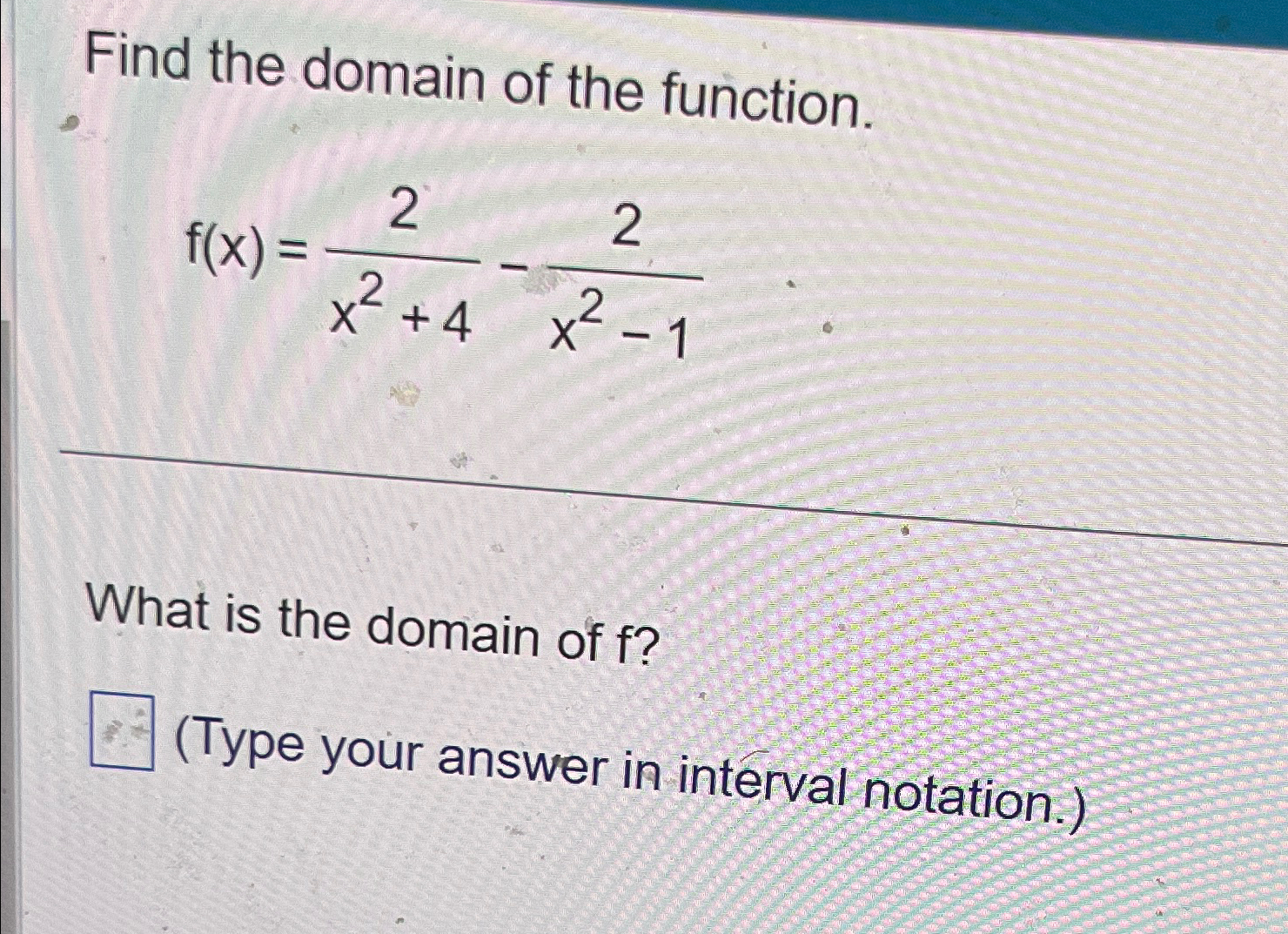Solved Find the domain of the | Chegg.com