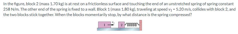 Solved In the figure, block 2 (mass 1.70kg ) ﻿is at rest on | Chegg.com