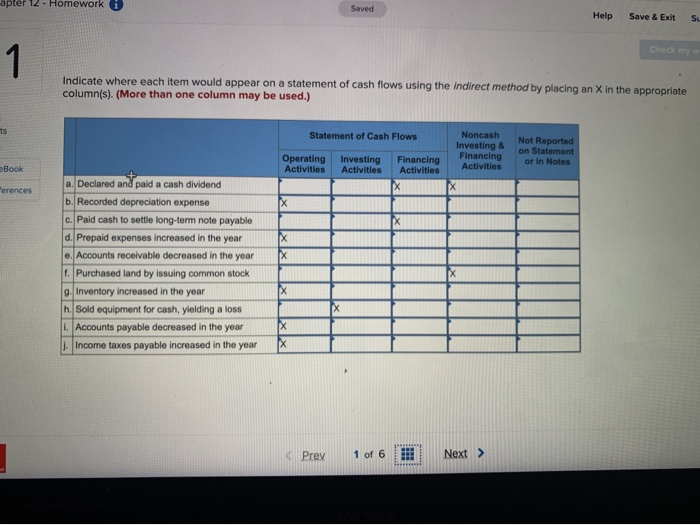 Solved apter 12 - Homework Saved Help Save & Exits Check my | Chegg.com Solved apter 12 - Homework Saved Help Save & Exits Check my | Chegg.com