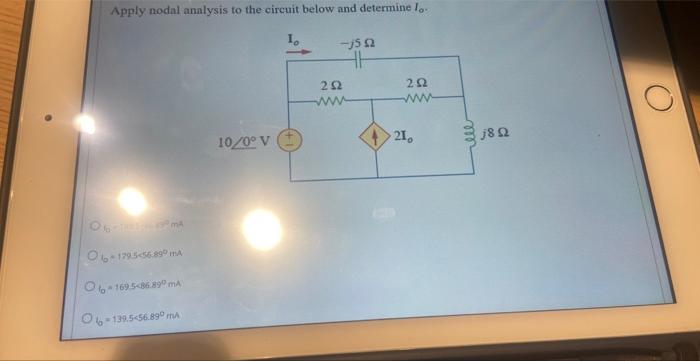 Solved Apply nodal analysis to the circuit below and | Chegg.com
