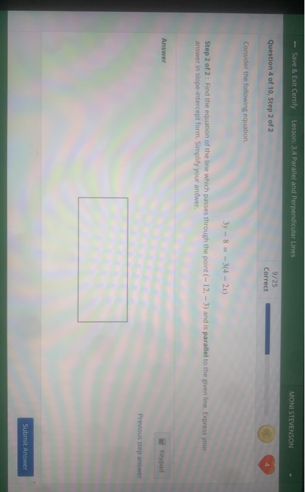 Solved - Save & Exit Certify Lesson: 3.4 Parallel and | Chegg.com