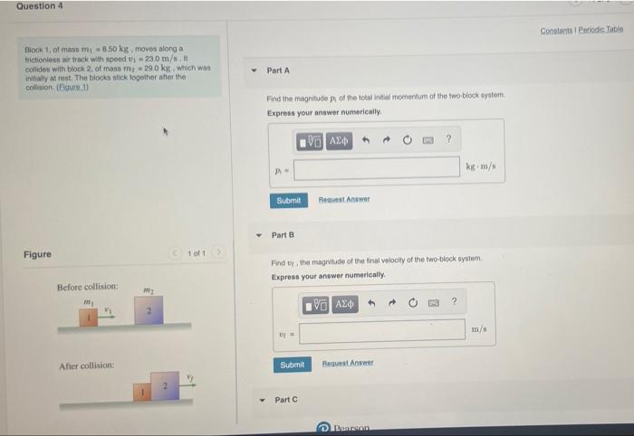 Solved Question 4 Constanta Periodic Table Block 1, of mass | Chegg.com