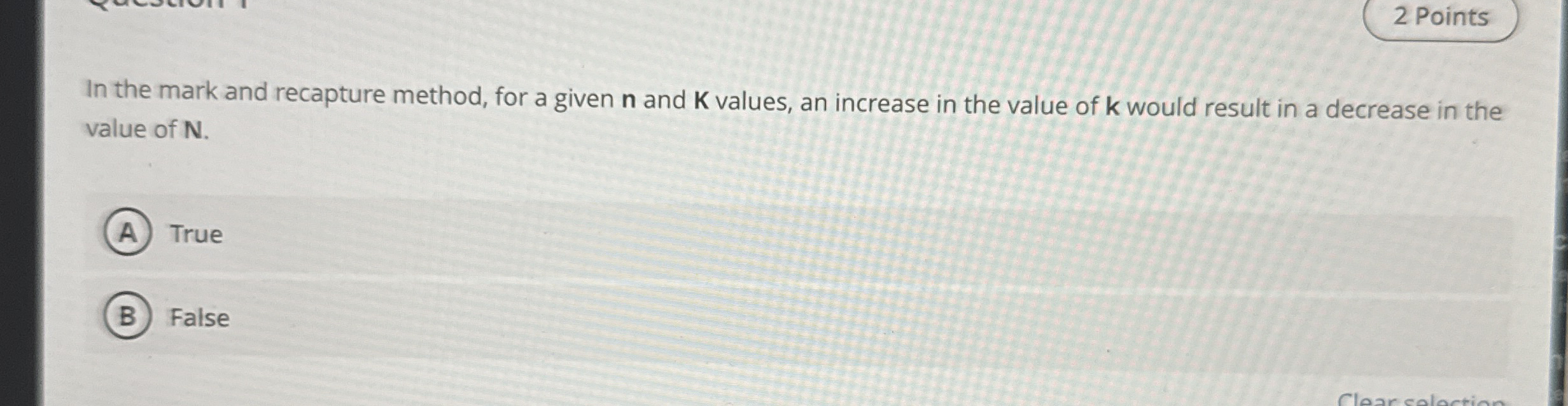 Solved In the mark and recapture method, for a given n ﻿and | Chegg.com