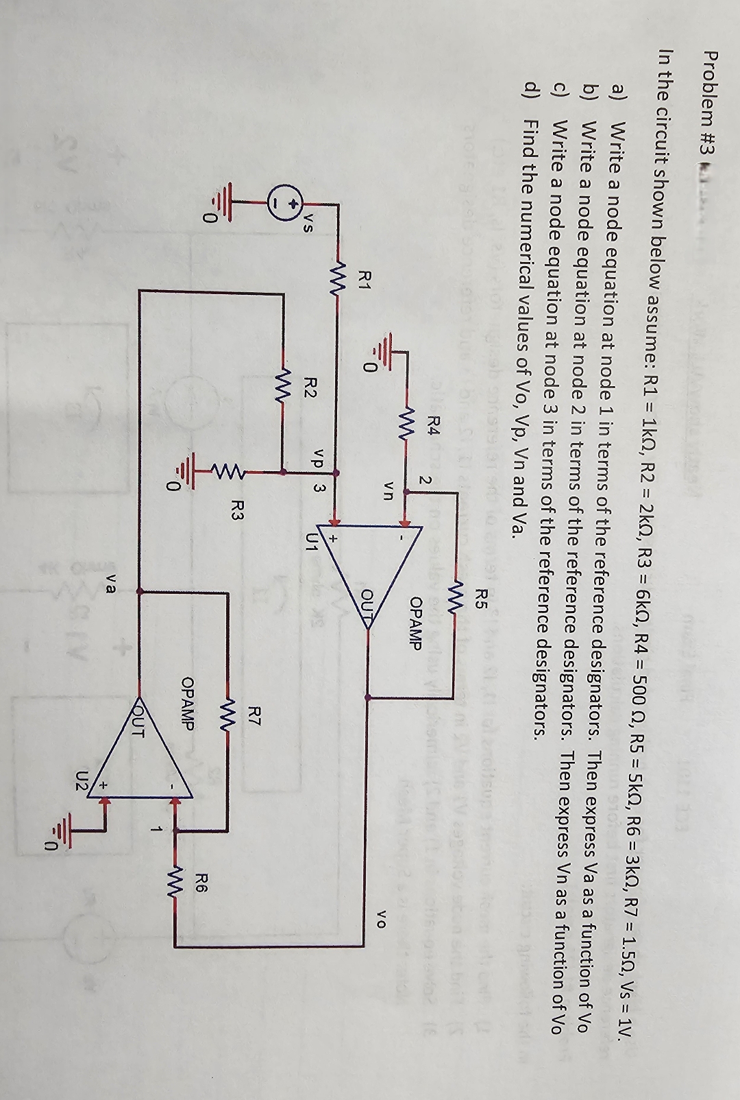 Solved Problem #3In the circuit shown below assume: | Chegg.com