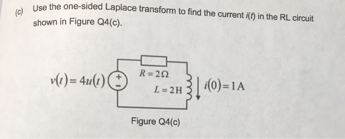 Solved (c) Use the one-sided Laplace transform to find the | Chegg.com