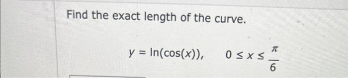 Solved Find the exact length of the curve. | Chegg.com