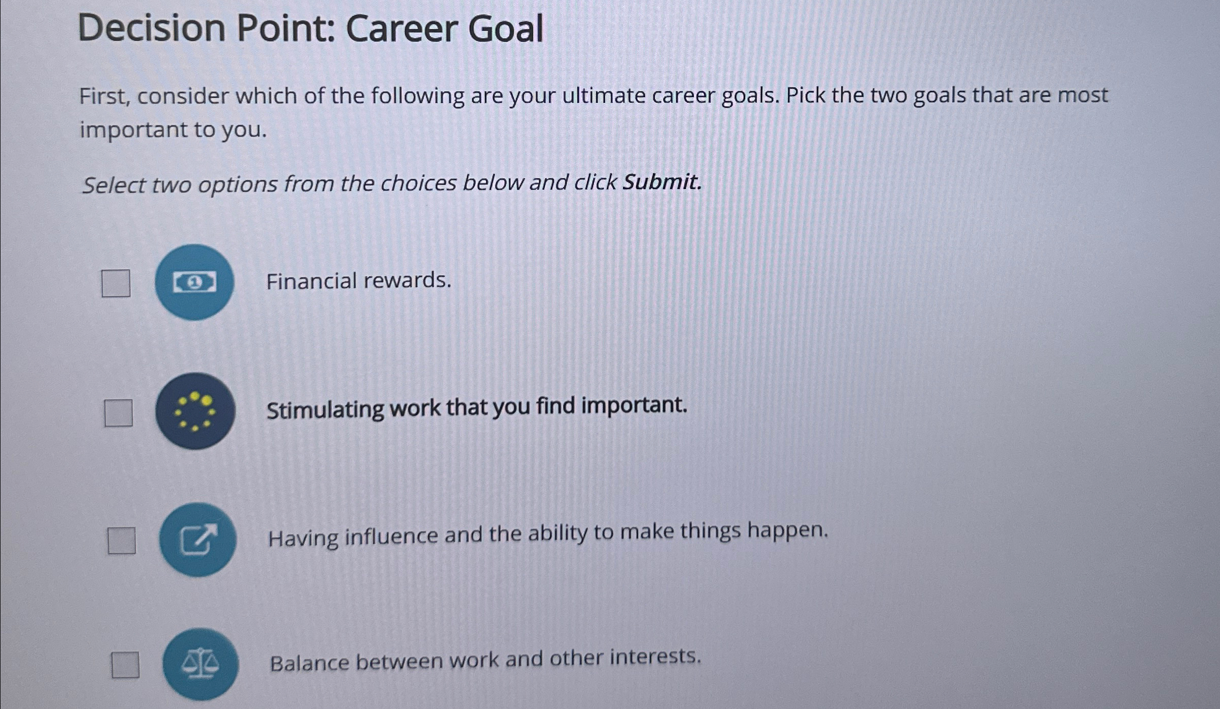 Solved Decision Point: Career GoalFirst, consider which of | Chegg.com