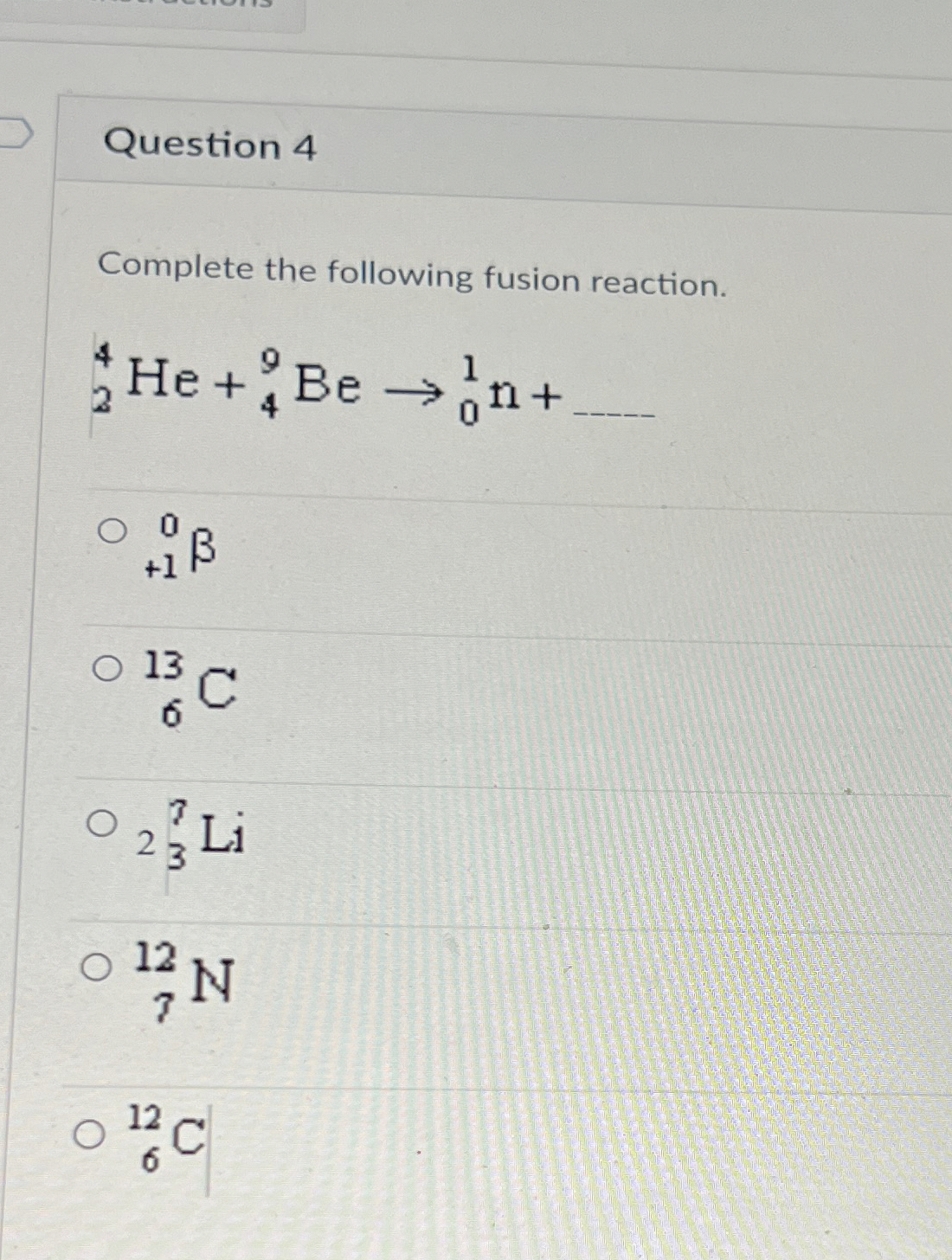 Solved Question 4Complete the following fusion | Chegg.com