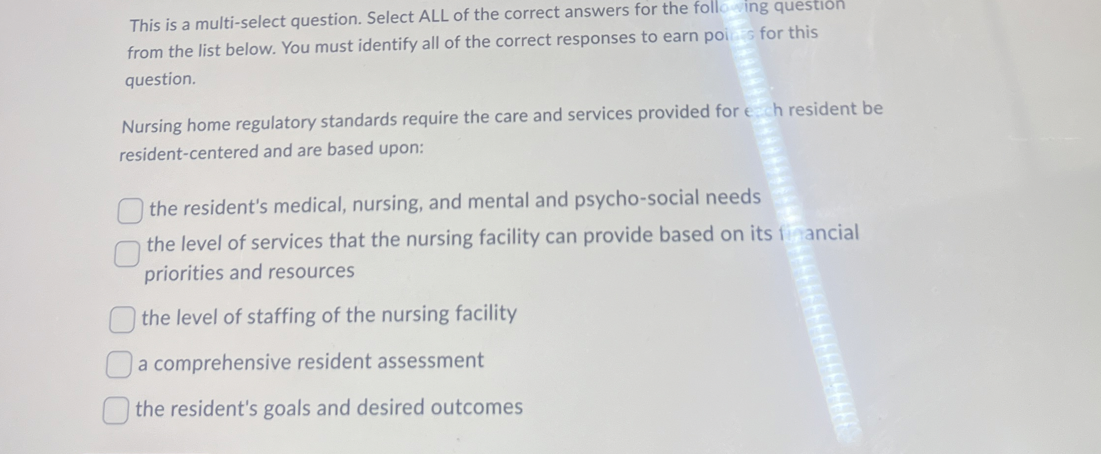 Solved This is a multi-select question. Select ALL of the | Chegg.com