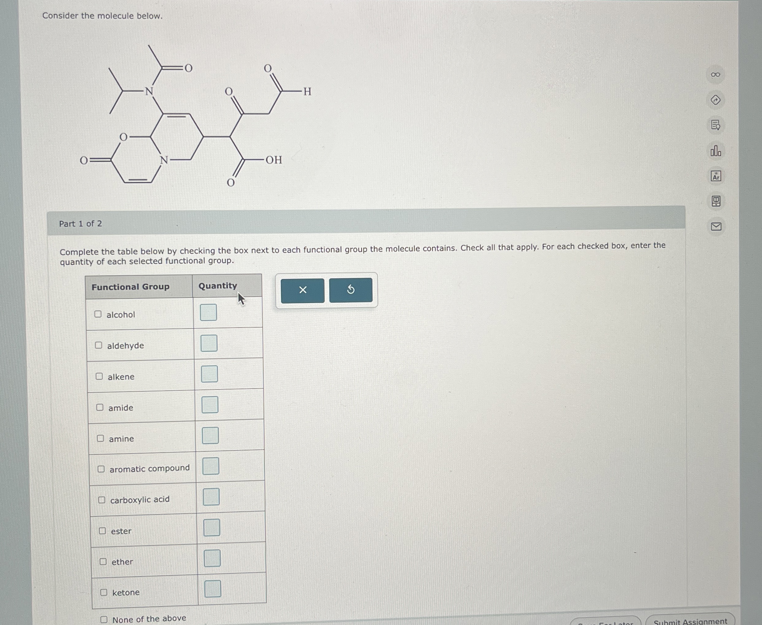 Solved Consider the molecule below.Part 1 ﻿of 2Complete the | Chegg.com