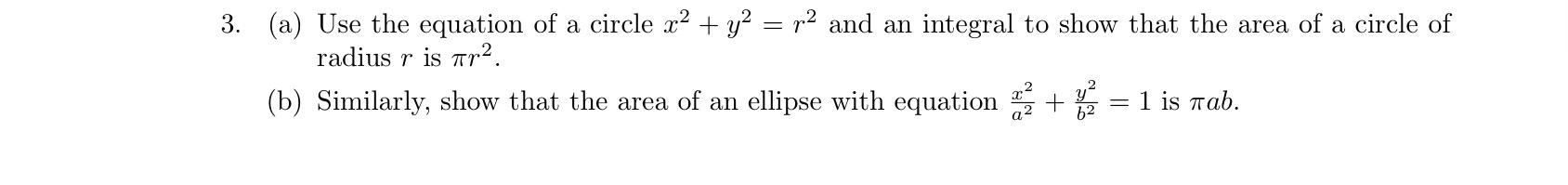 Solved (a) ﻿Use the equation of a circle x2+y2=r2 ﻿and an | Chegg.com