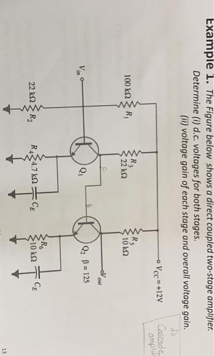 Solved Example 1. The Figure below shows a direct coupled | Chegg.com